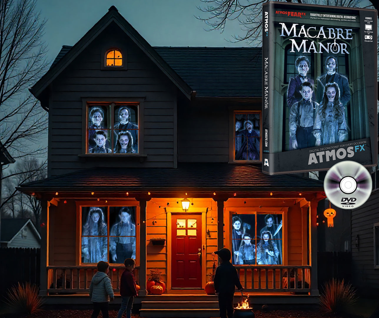 AtmosFX Macabre Manor Halloween Digital Decoration on DVD – Holiscapes