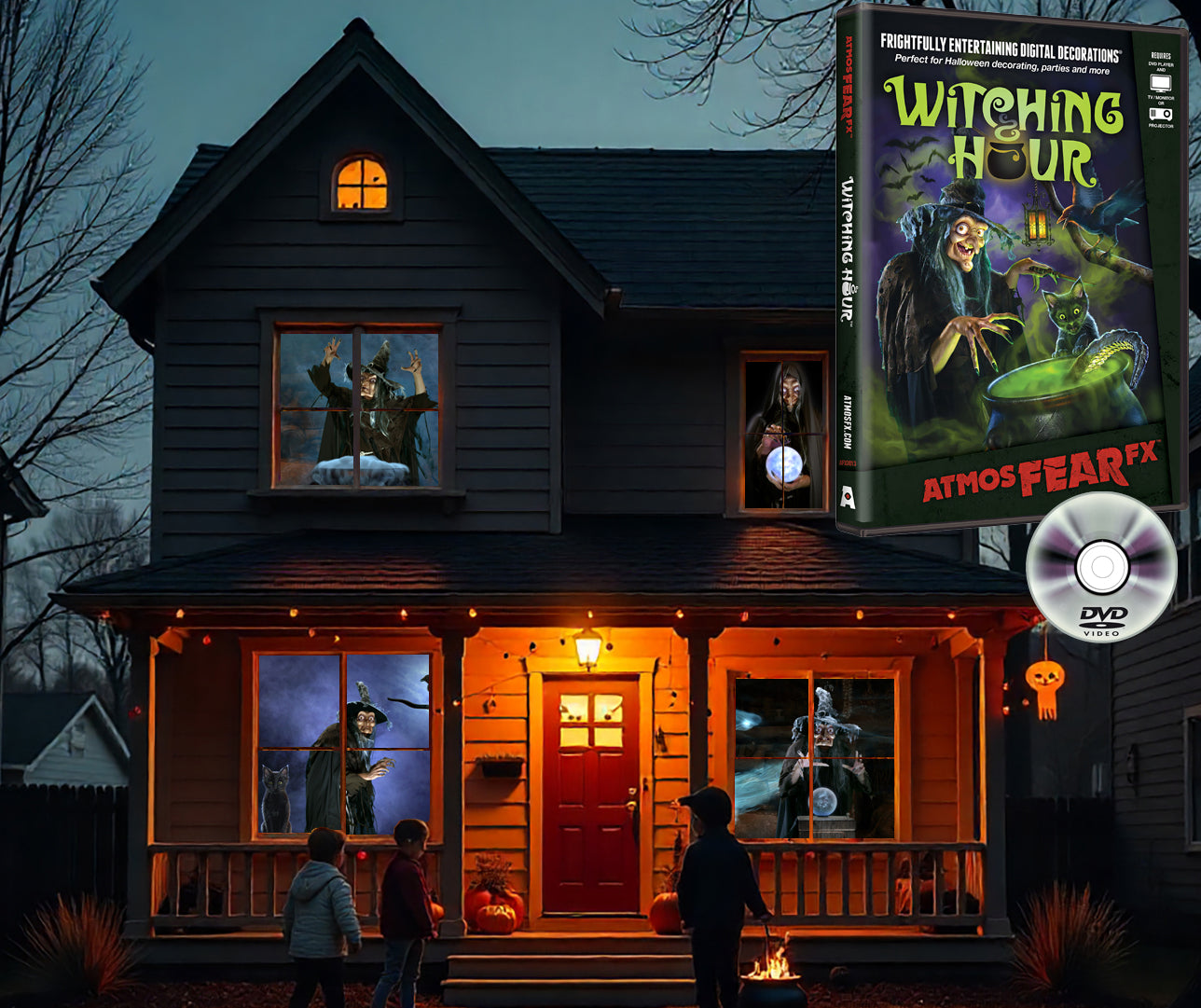 AtmosFX Witching Hour Digital Decorations DVD for Halloween Holiday Pr ...